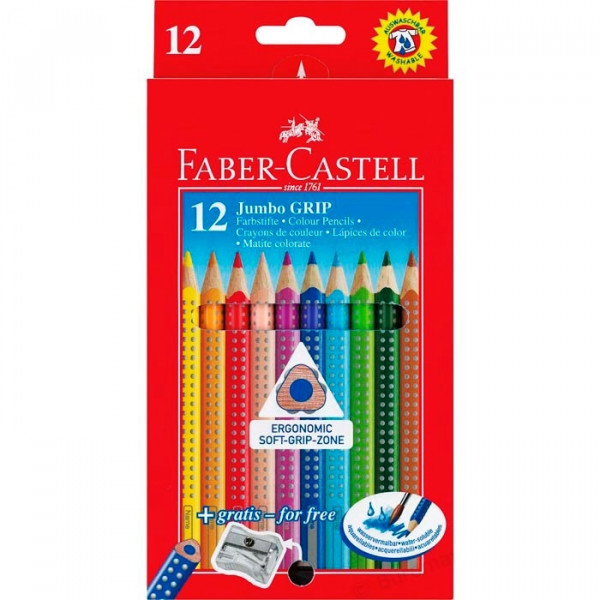 FABER CASTELL BARVICE COLOUR GRIP JUMBO 1/12 REDOLJUB spletna prodaja ...
